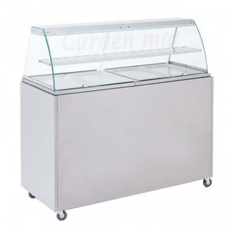 Vitrine chauffante Bain-marie professionnelle 4 x GN 1/1 - Gurden Mat