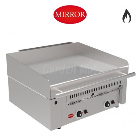 Plaque à snacker Mirror 65 x 65 cm - Gaz - Chromée Zone 2 - Gurden Mat