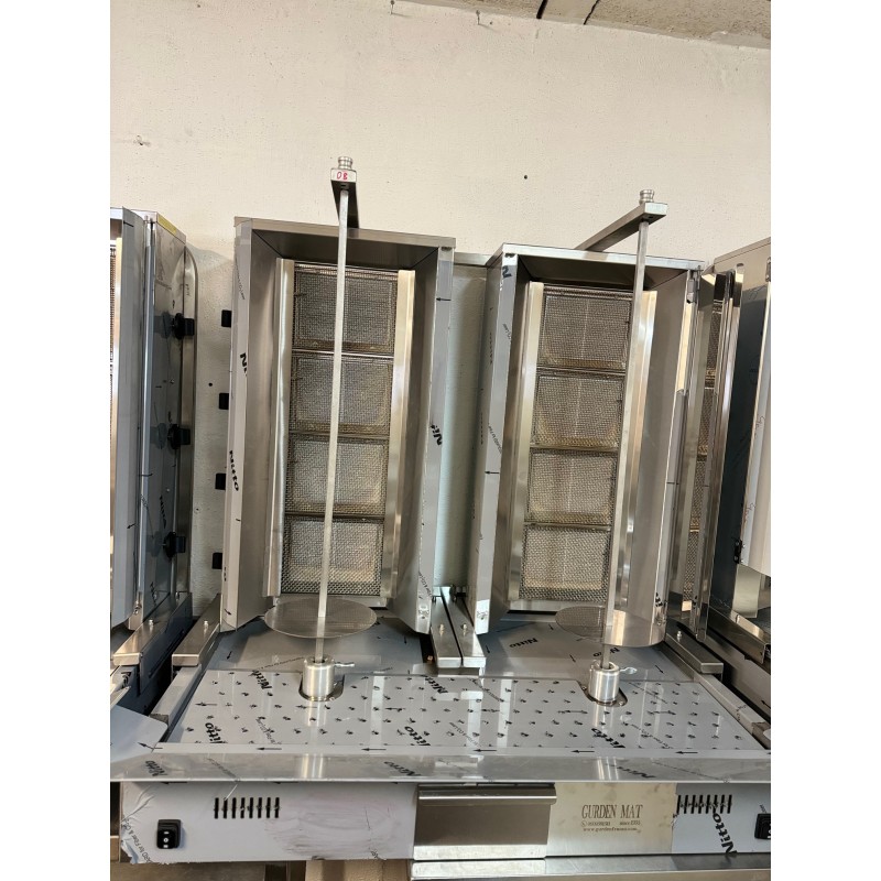Machine à kebab double professionnelle 2 x 4 feux gaz - GURDEN MAT